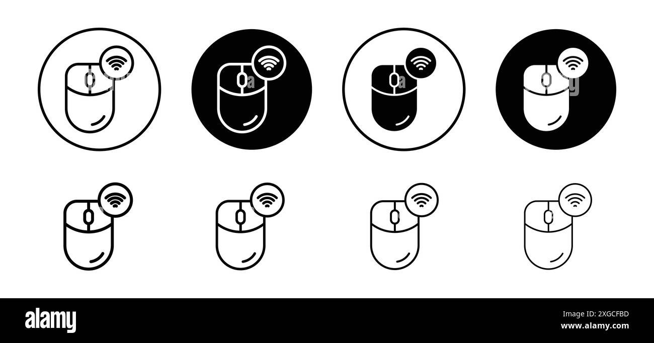 Wireless mouse icon vector logo set collection for web app ui Stock Vector Image & Art - Alamy