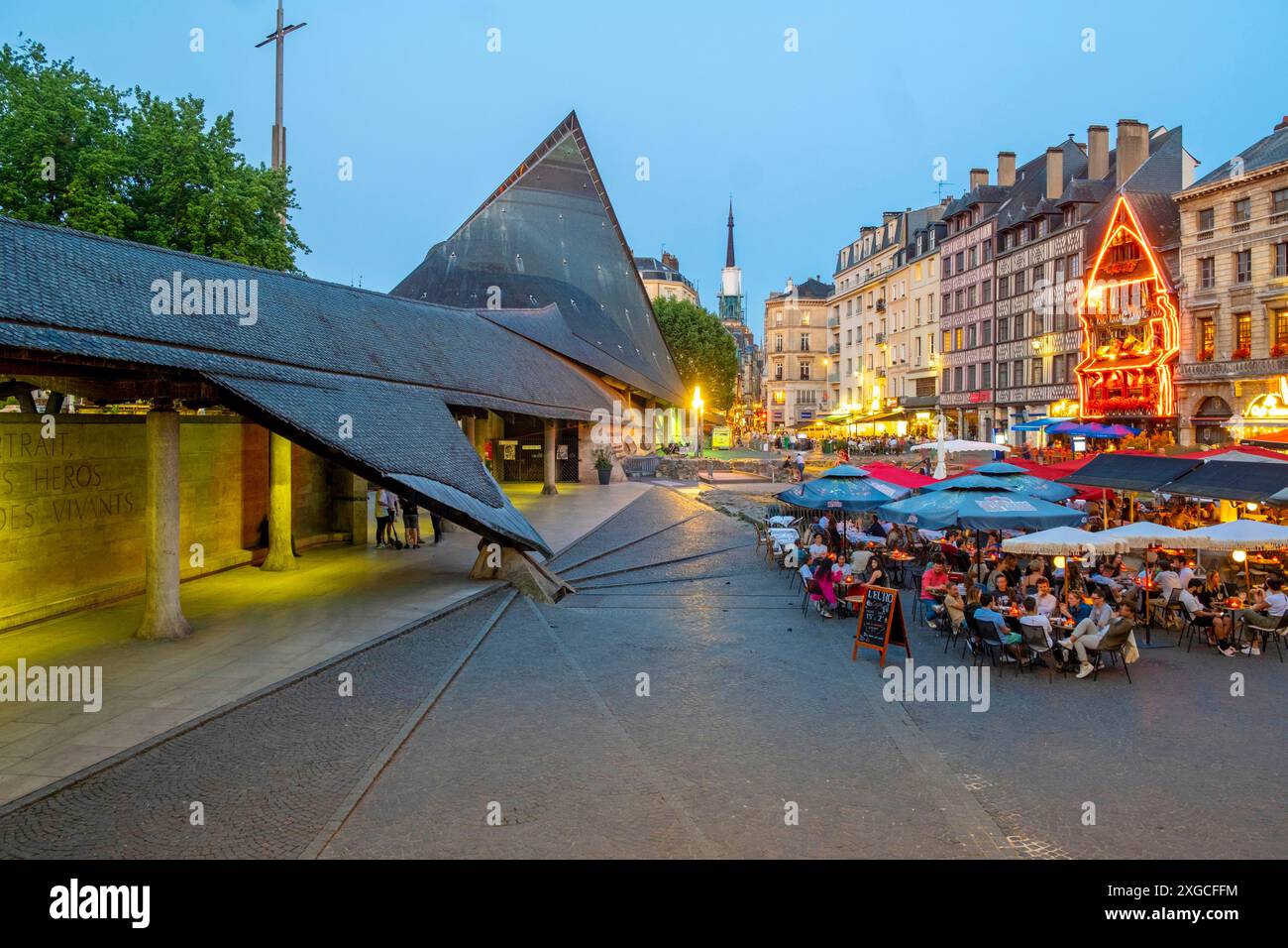 France, Seine Maritime, Rouen, historic center, Old Market square Stock ...