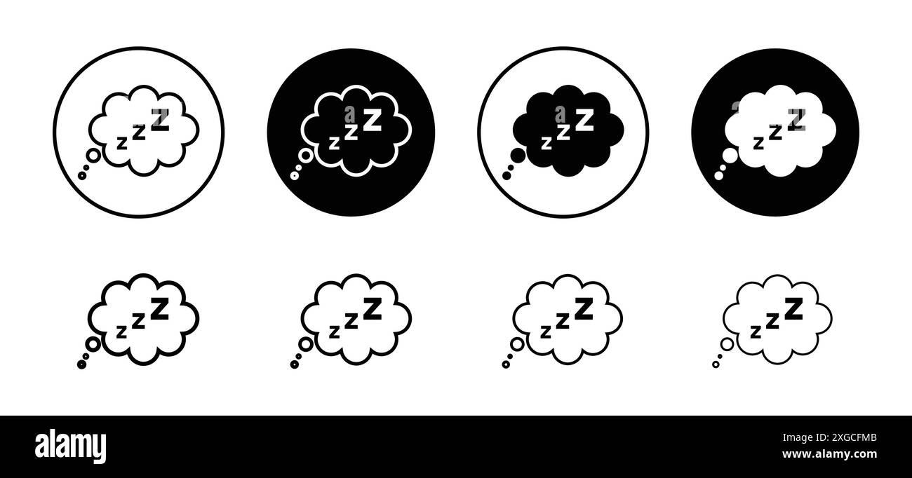Zzz icon vector logo set collection for web app ui Stock Vector Image ...