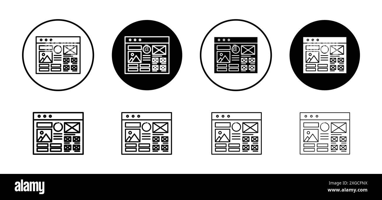 Icon collection vector application content Stock Vector Images - Alamy