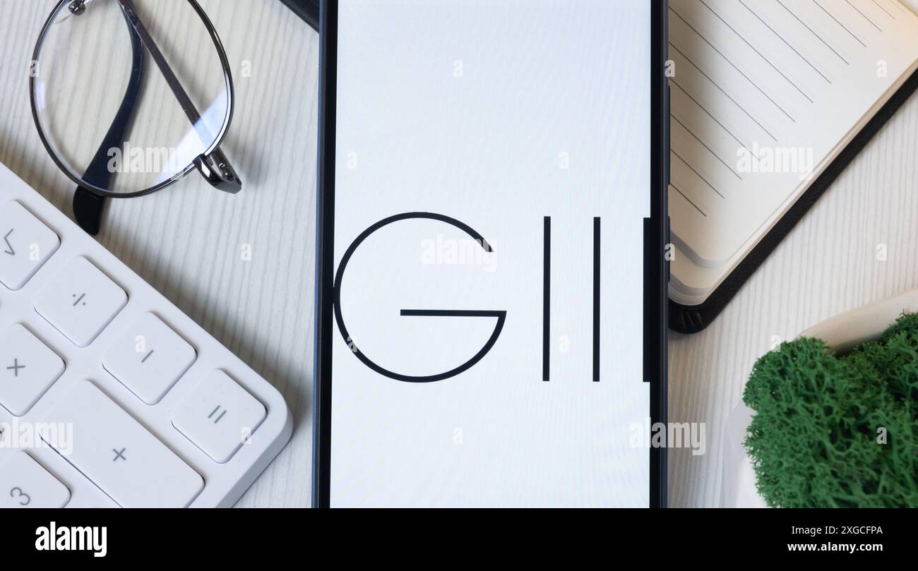 New York, USA - 11 June 2024: G-III Apparel Group Logo on Phone Screen ...