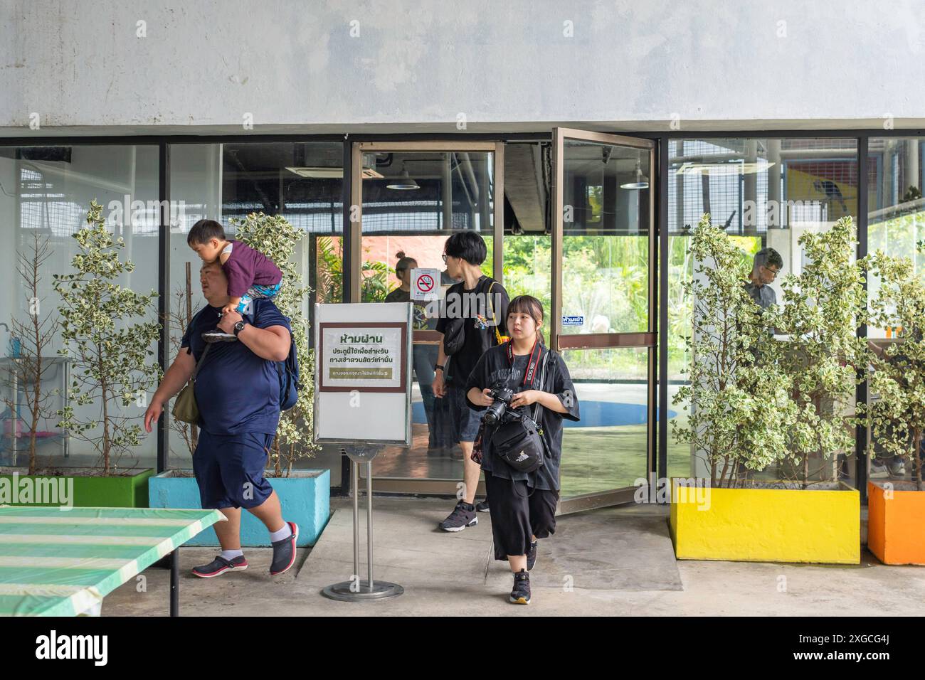 Visitors are seen at the door entrance of Pata Zoo, in Pata Pinklao ...
