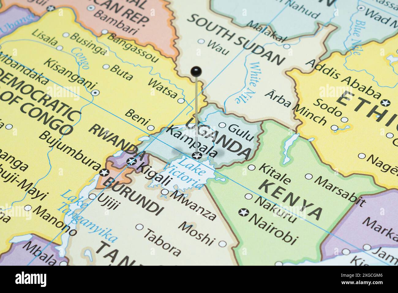 Kampala map hi-res stock photography and images - Alamy