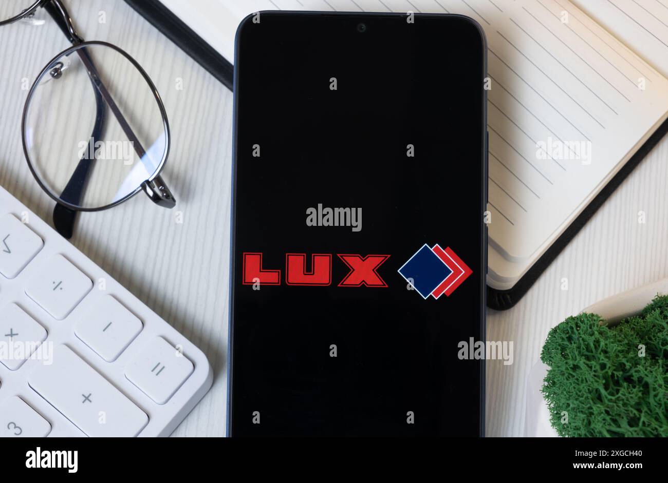 New York, USA - 11 June 2024: Lux Industries Logo on Phone Screen ...