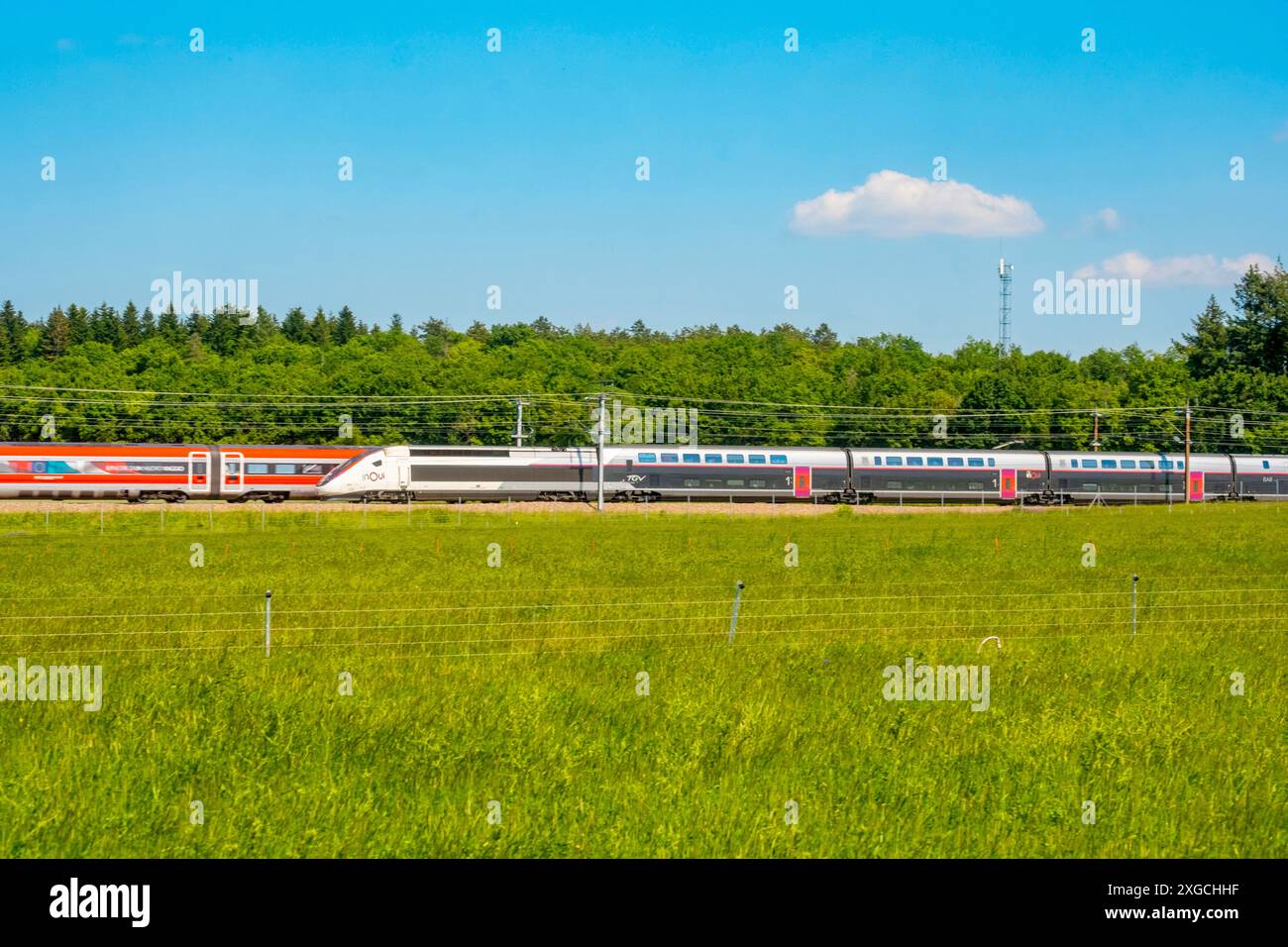 France, Yonne, Nitry, the TGV line Stock Photo - Alamy