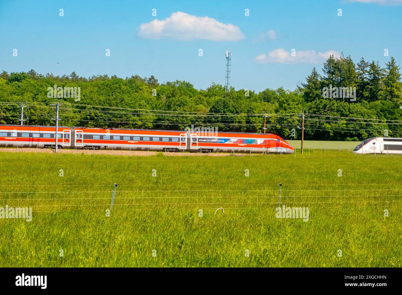France, Yonne, Nitry, the TGV line Stock Photo - Alamy