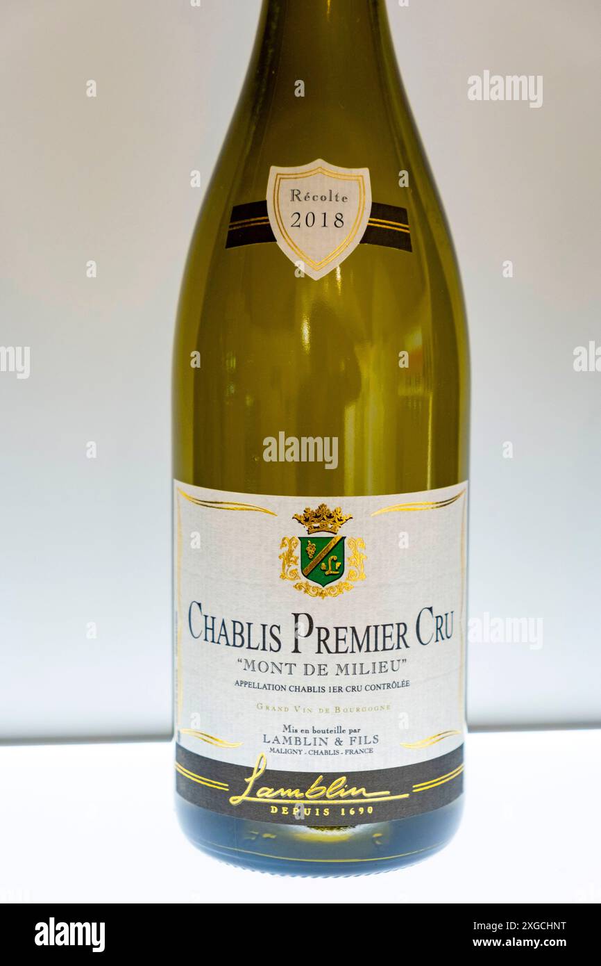 France, Yonne, Chablis, La Chablisienne, Chablis Premier Cru Stock ...