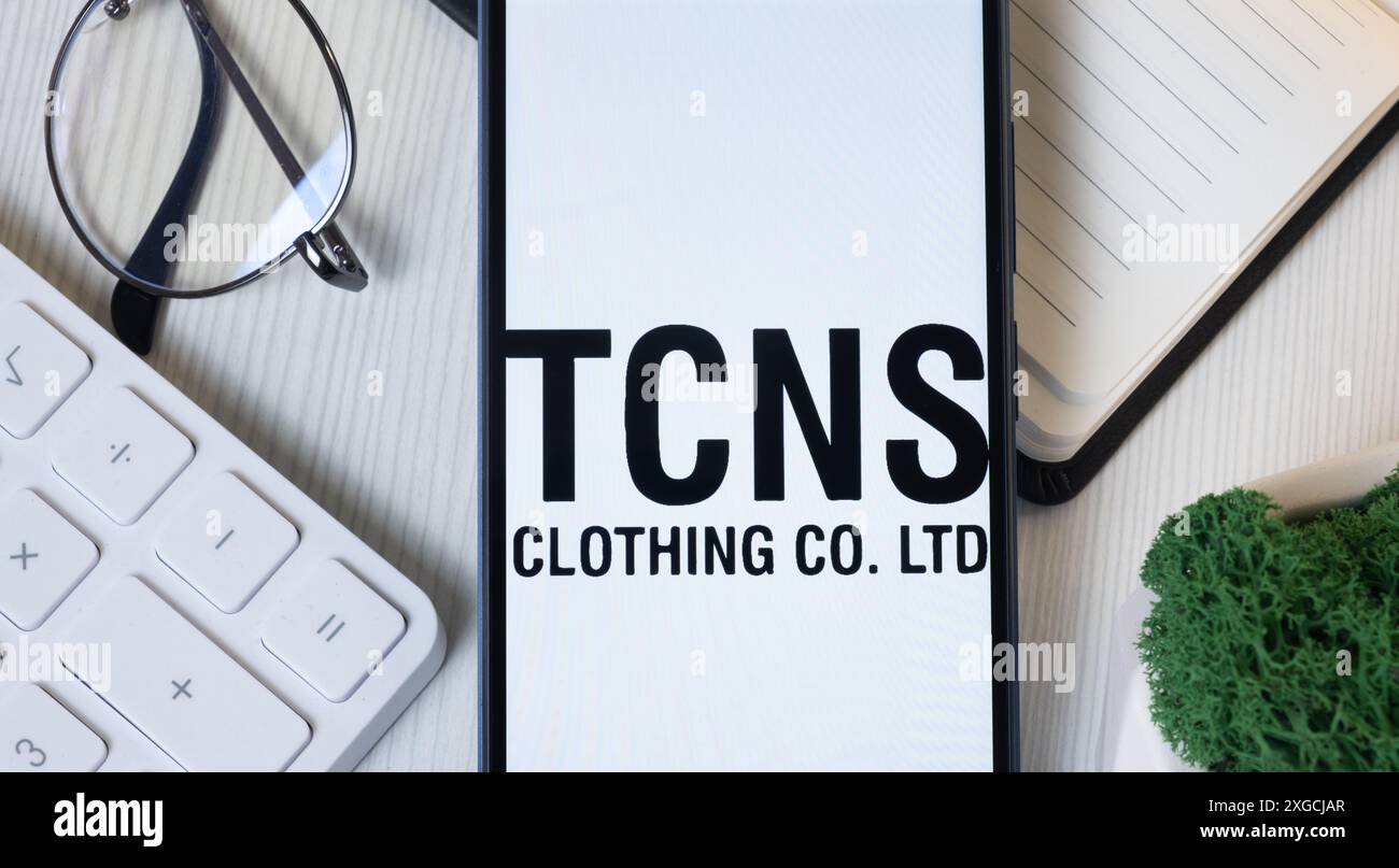 New York, USA - 11 June 2024: TCNS Clothing Logo on Phone Screen, Company Icon Stock Photo - Alamy