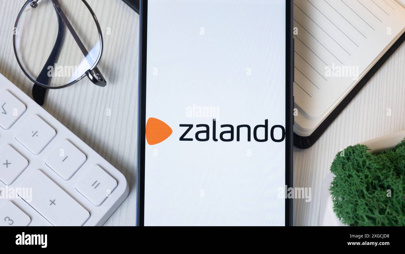 New York, USA - 11 June 2024: Zalando Logo on Phone Screen, Company ...