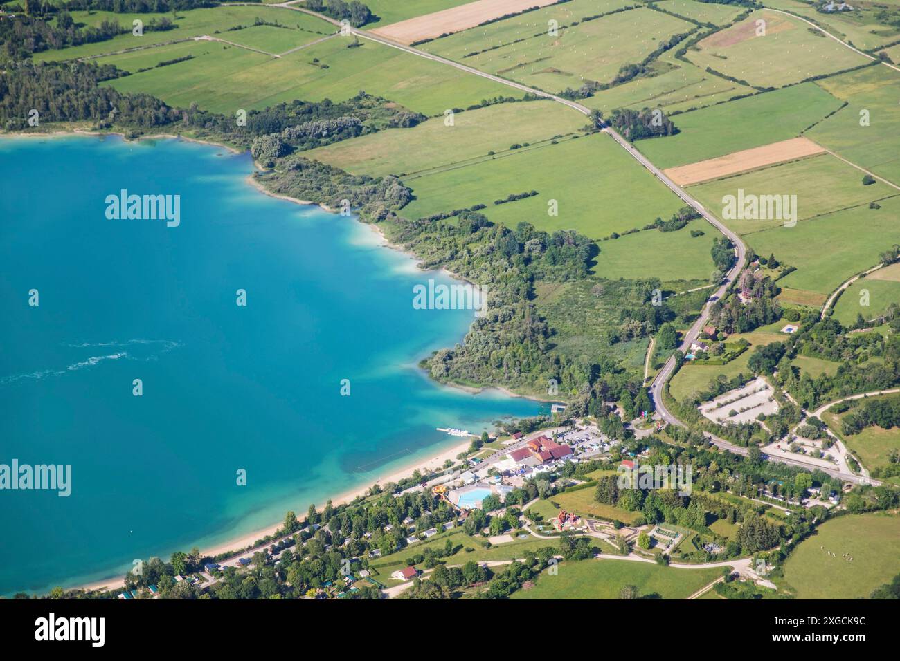 France, Jura, Chalain, Lac de Chalain, listed as World Heritage by ...