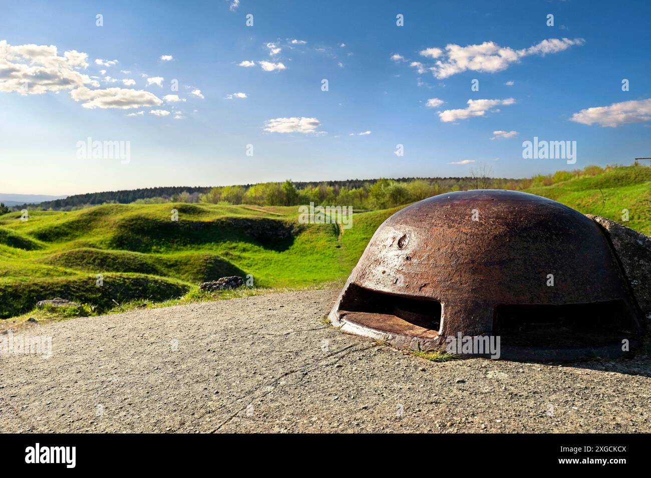 France, Meuse, Fort of Vaux, an observation armoured turret Stock Photo ...