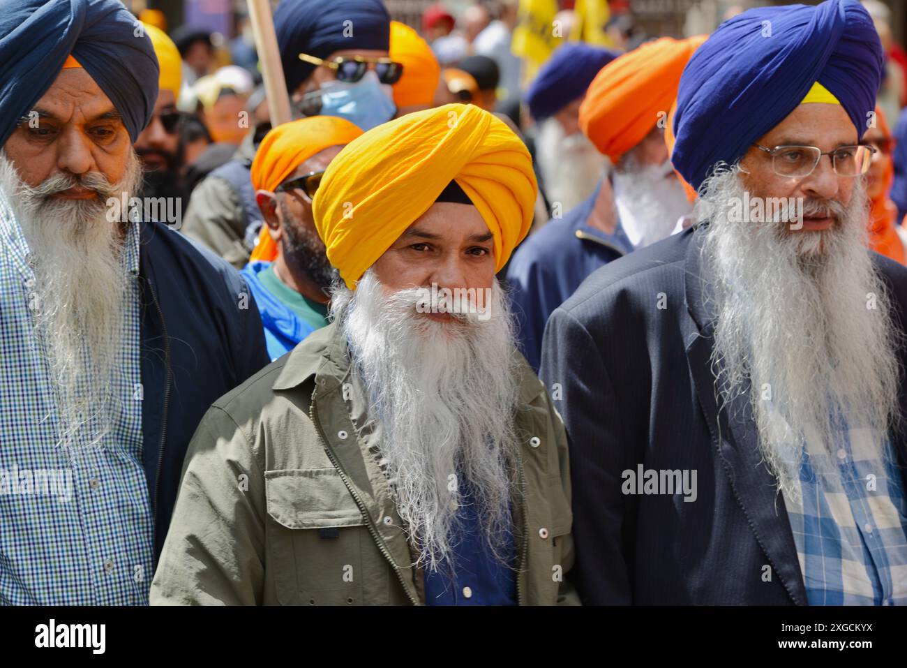 British Sikh's march in Central London to mark the 40th anniversary of ...