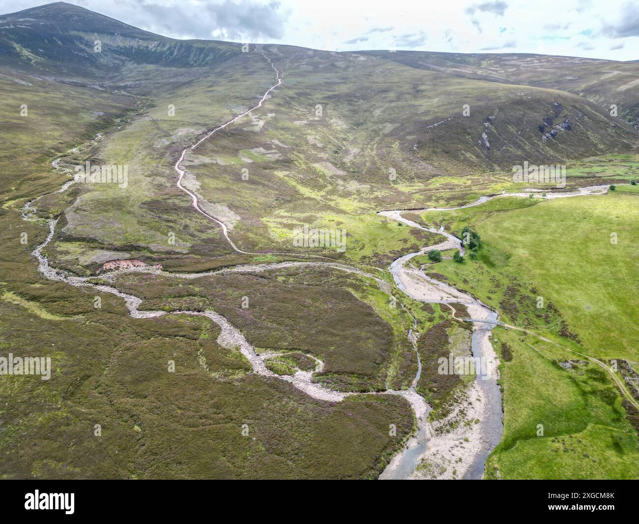 The Water of Tanar river that runs through Glen Tanar, near Aboyne in ...