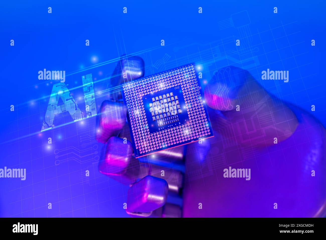 Futuristic technology concept 3d processor hi-res stock photography and ...