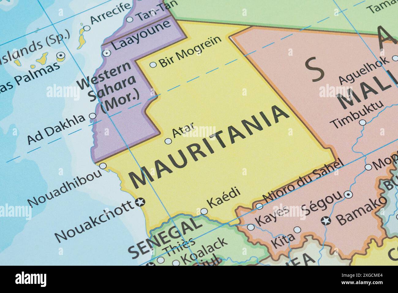 Mauritania Map With Colors Mauritania Country Map Hi Res Stock