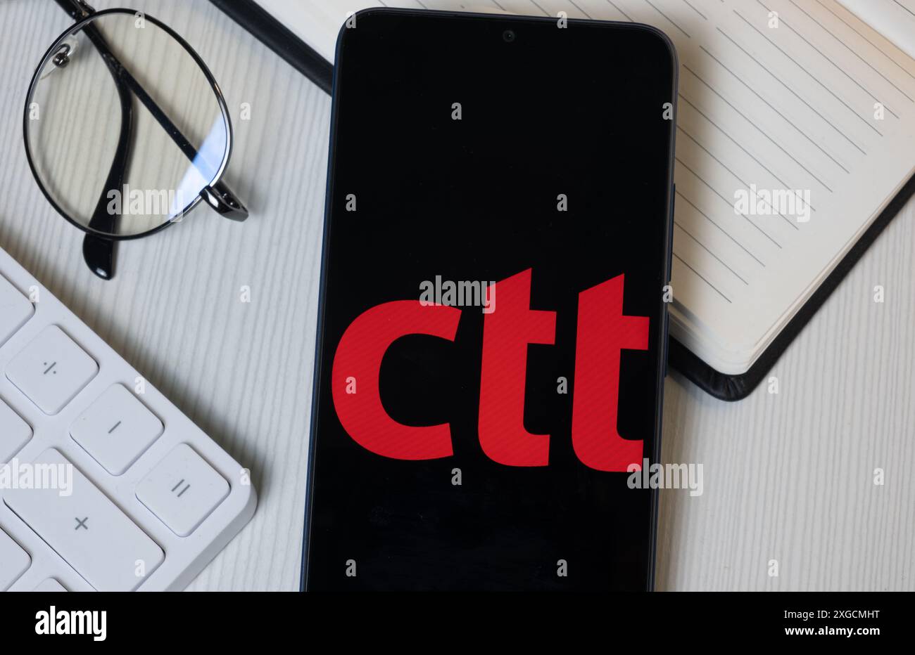 New York, USA - 11 June 2024: Correios De Portugal Logo on Phone Screen ...