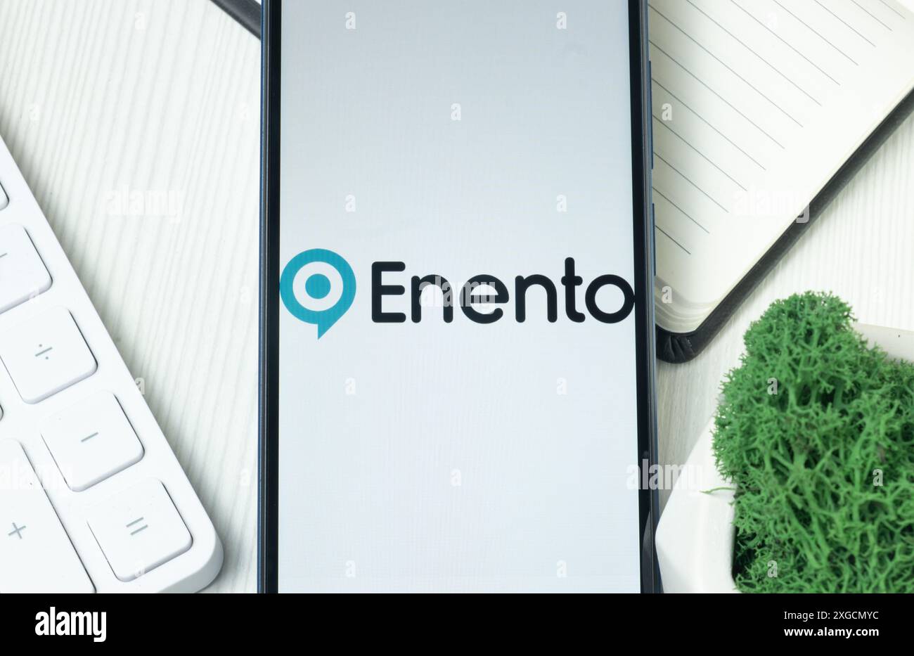 New York, USA - 21 June 2024: Enento Group Logo on Phone Screen ...