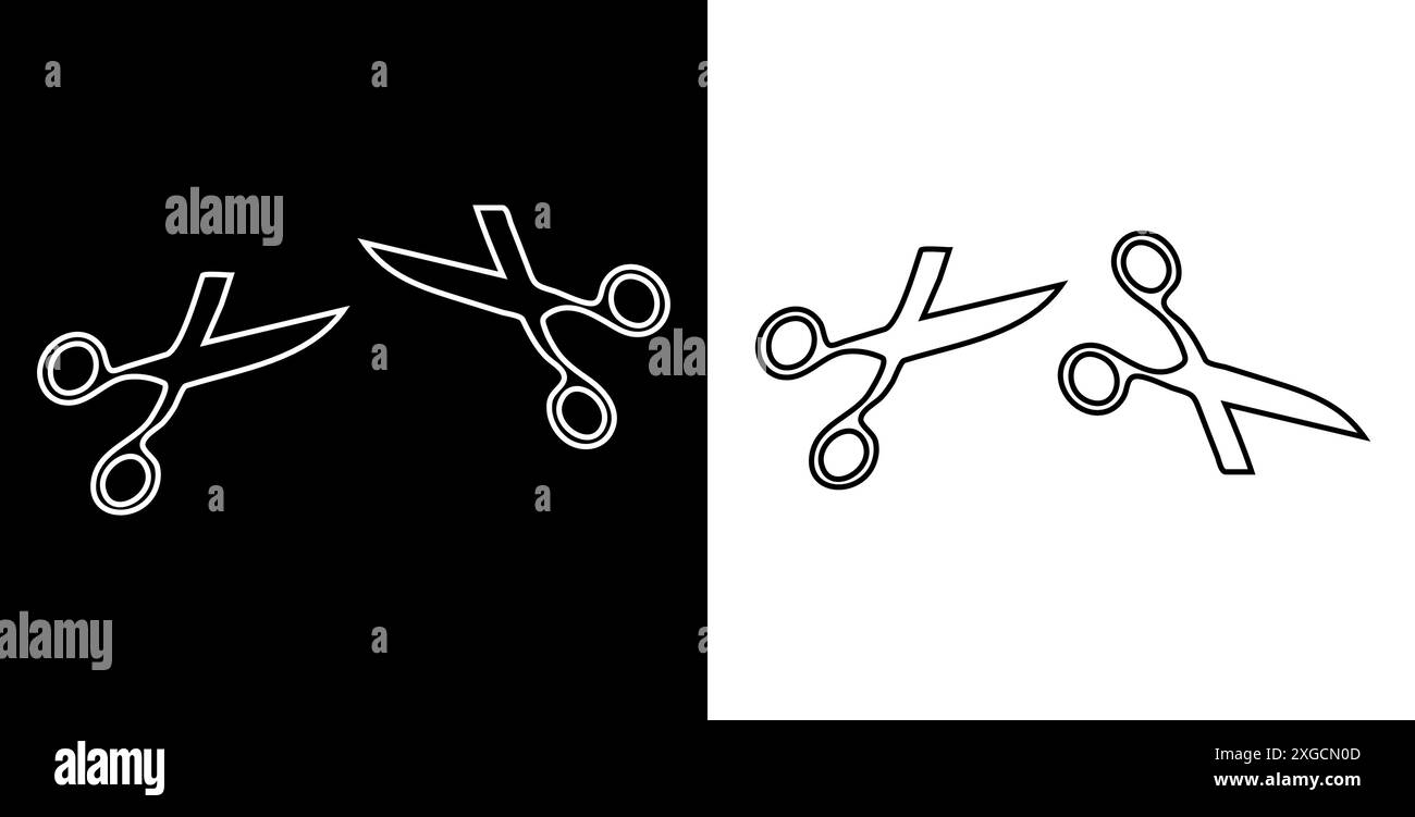 Scissors icon linear design illustration Stock Vector Image & Art - Alamy