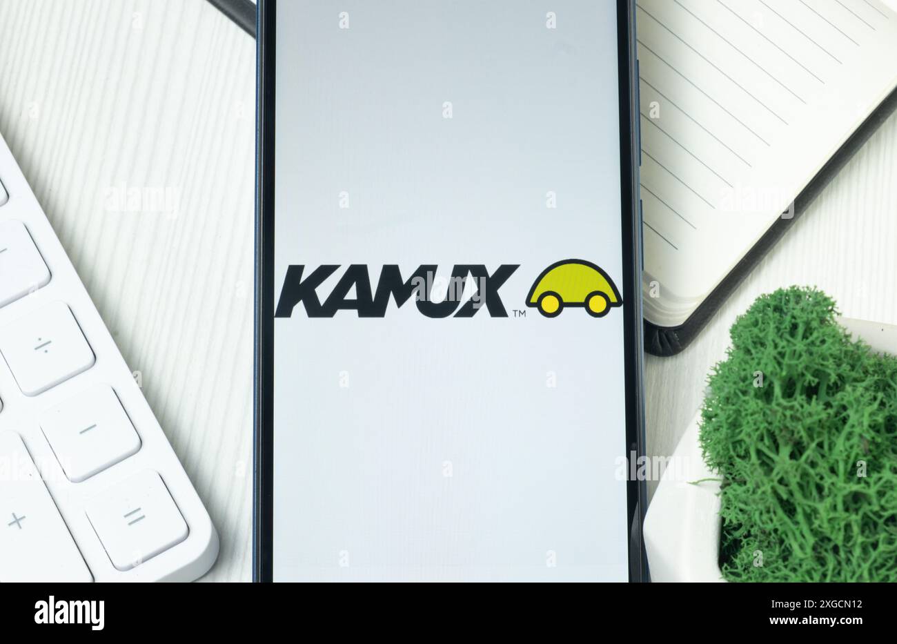 New York, USA - 21 June 2024: Kamux Logo on Phone Screen, Company Icon ...