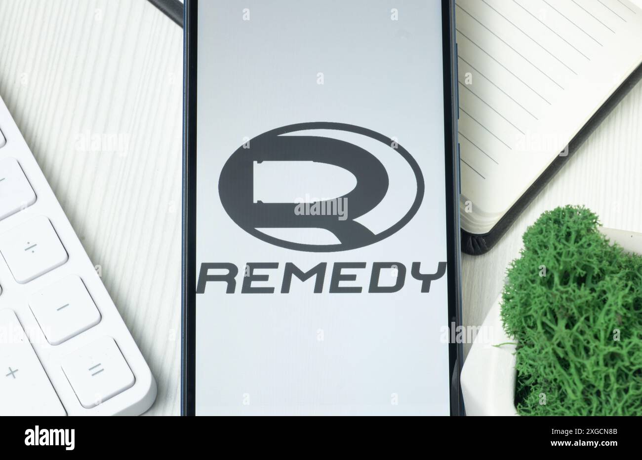 New York, USA - 21 June 2024: Remedy Entertainment Logo on Phone Screen ...