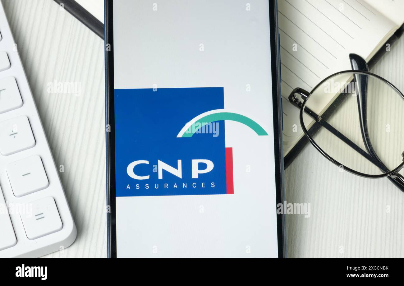 New York, USA - 21 June 2024: CNP Assurances Logo on Phone Screen, Company Icon Stock Photo - Alamy