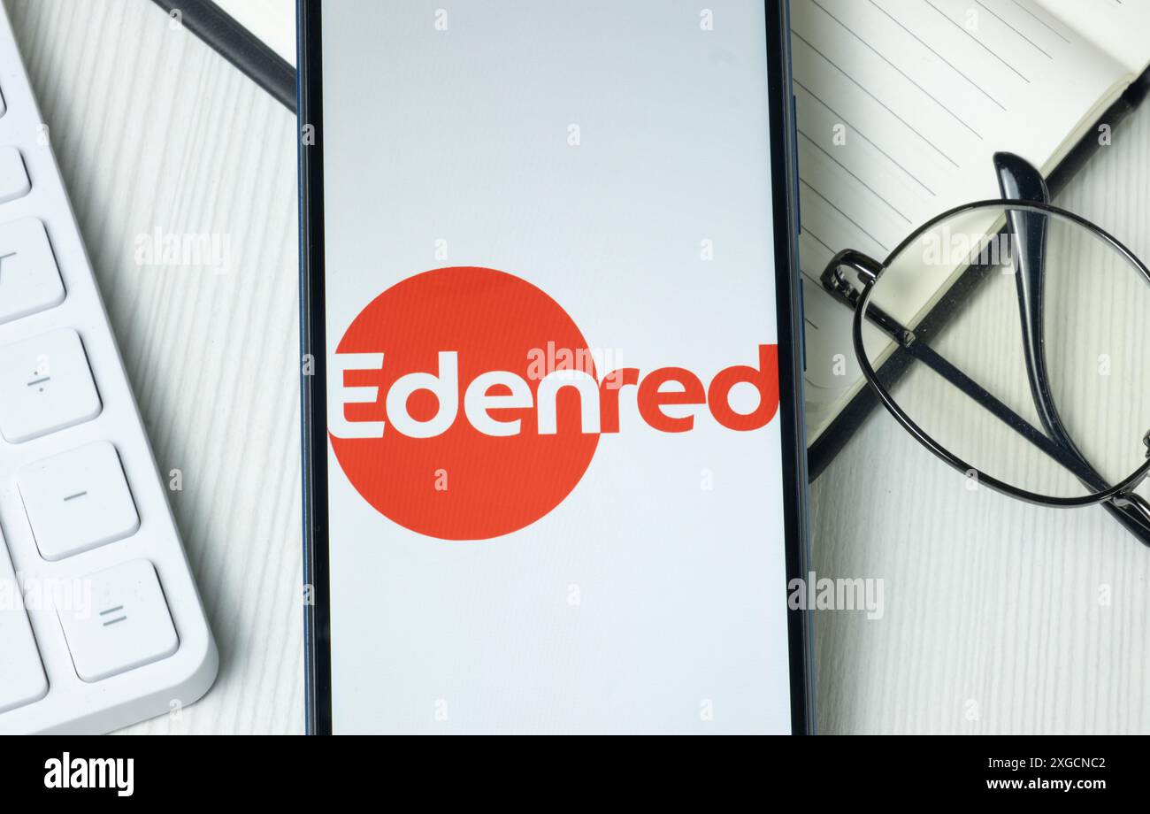 New York, USA - 21 June 2024: Edenred Logo on Phone Screen, Company ...