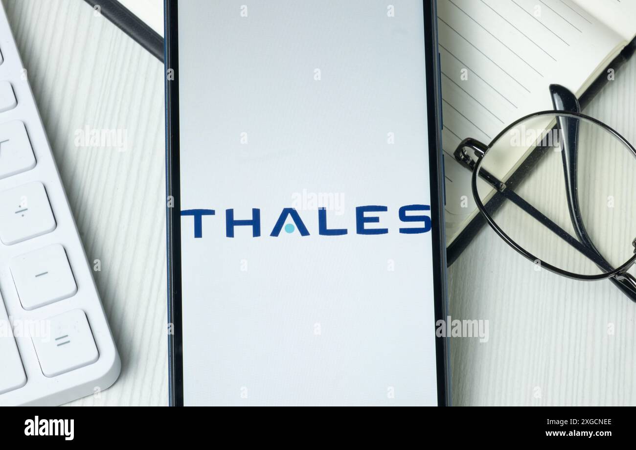 New York, USA - 21 June 2024: Thales Logo on Phone Screen, Company Icon Stock Photo - Alamy
