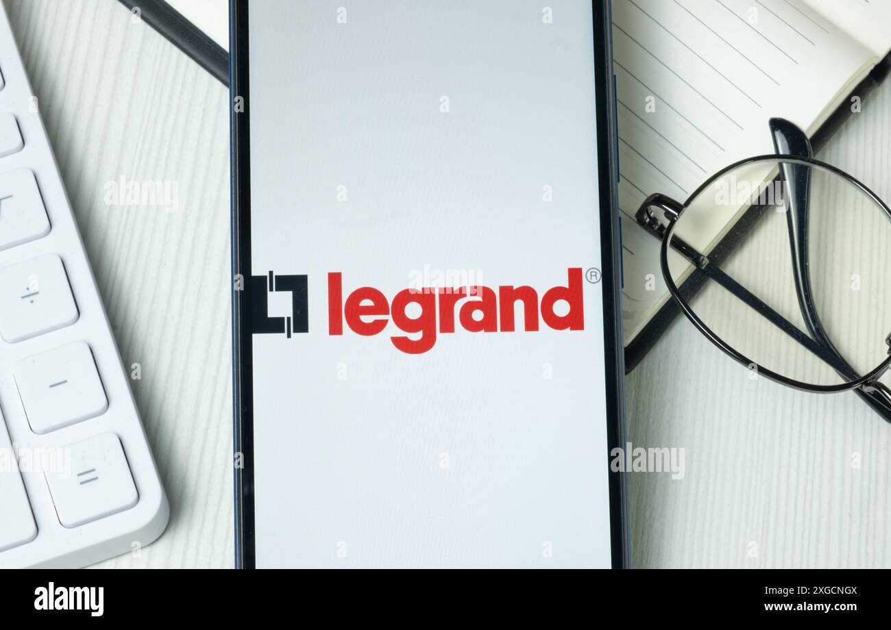 New York, USA - 21 June 2024: Legrand Logo on Phone Screen, Company ...
