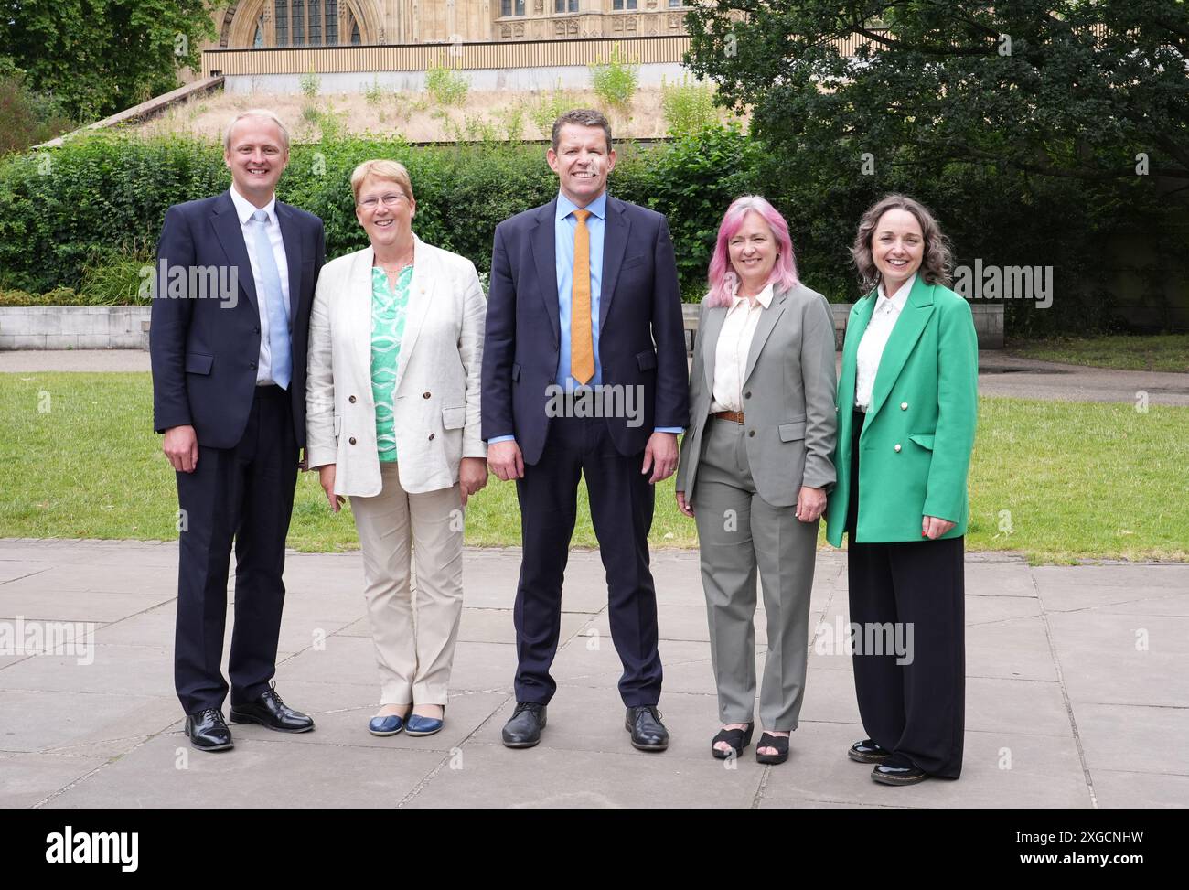Plaid Cymru Leader Rhun ap Iorwerth (centre), joins the four Plaid ...