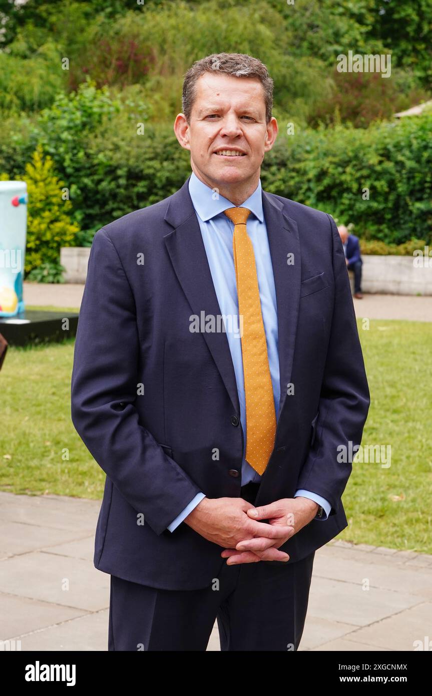 Plaid Cymru Leader Rhun ap Iorwerth poses for photos on College Green ...