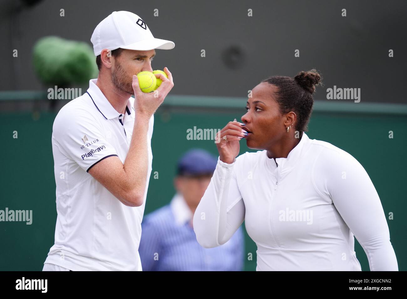 Jamie Murray (left) and Taylor Townsend during their mixed doubles ...
