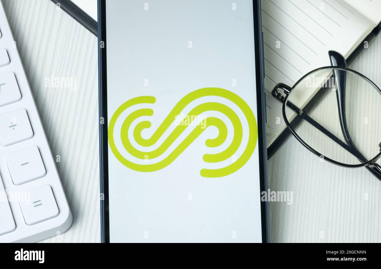 New York, USA - 21 June 2024: Suez Logo on Phone Screen, Company Icon ...