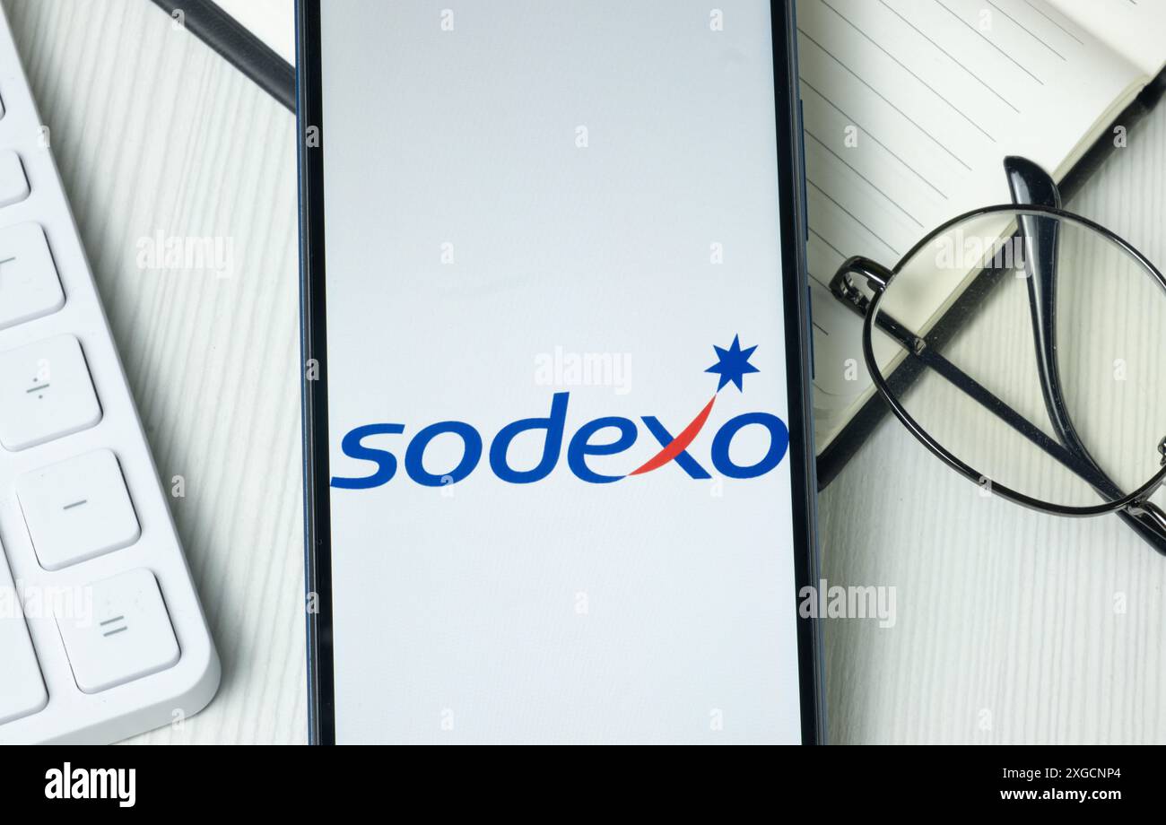New York, USA - 21 June 2024: Sodexo Logo on Phone Screen, Company Icon ...