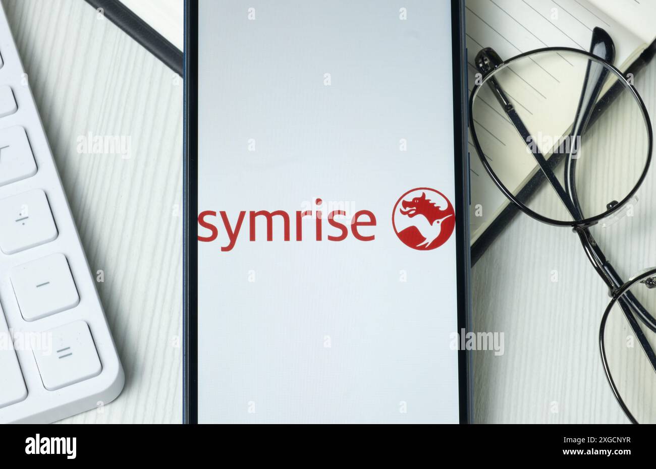 New York, USA - 21 June 2024: Symrise Logo on Phone Screen, Company ...