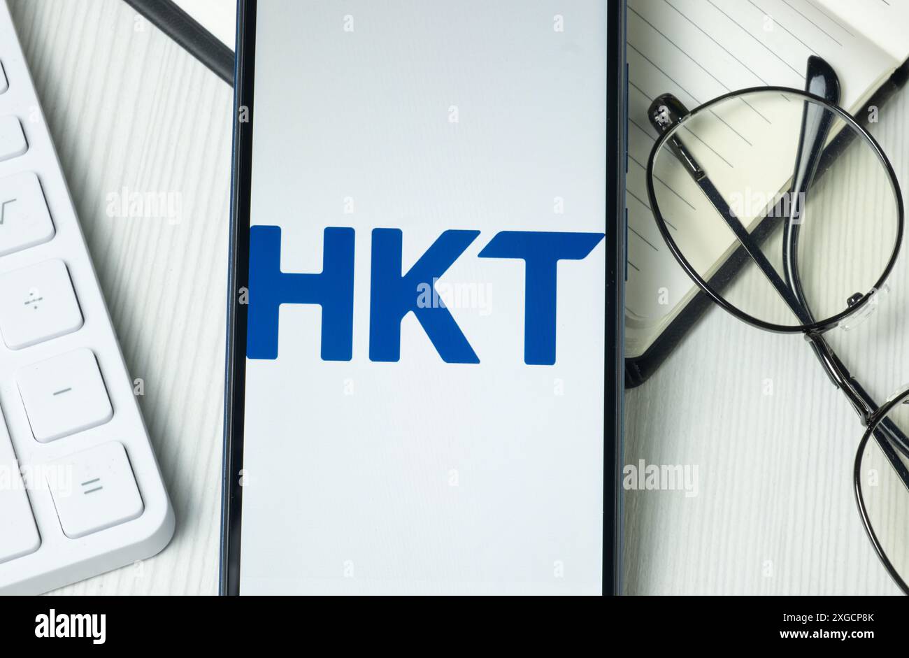 New York, USA - 21 June 2024: Hong Kong Telecom Logo on Phone Screen ...