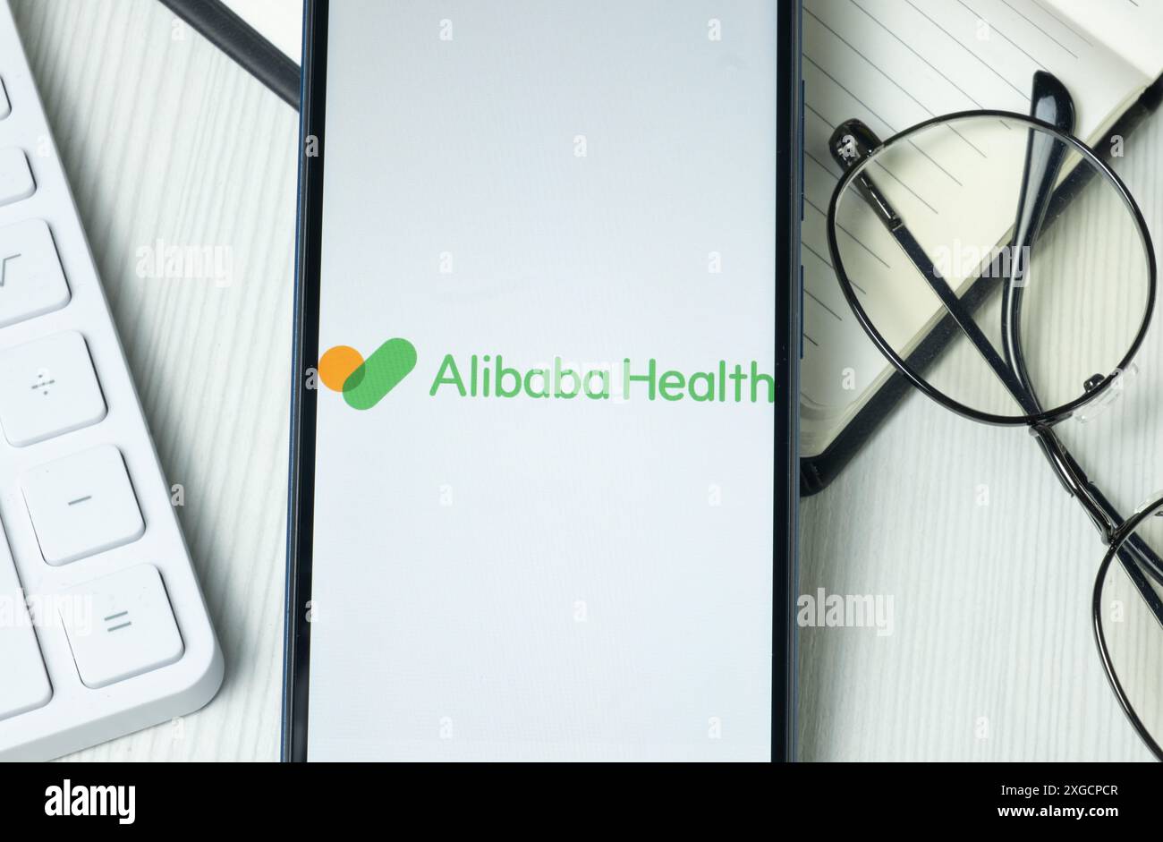 New York, USA - 21 June 2024: Alibaba Health Information Technology Logo on Phone Screen ...