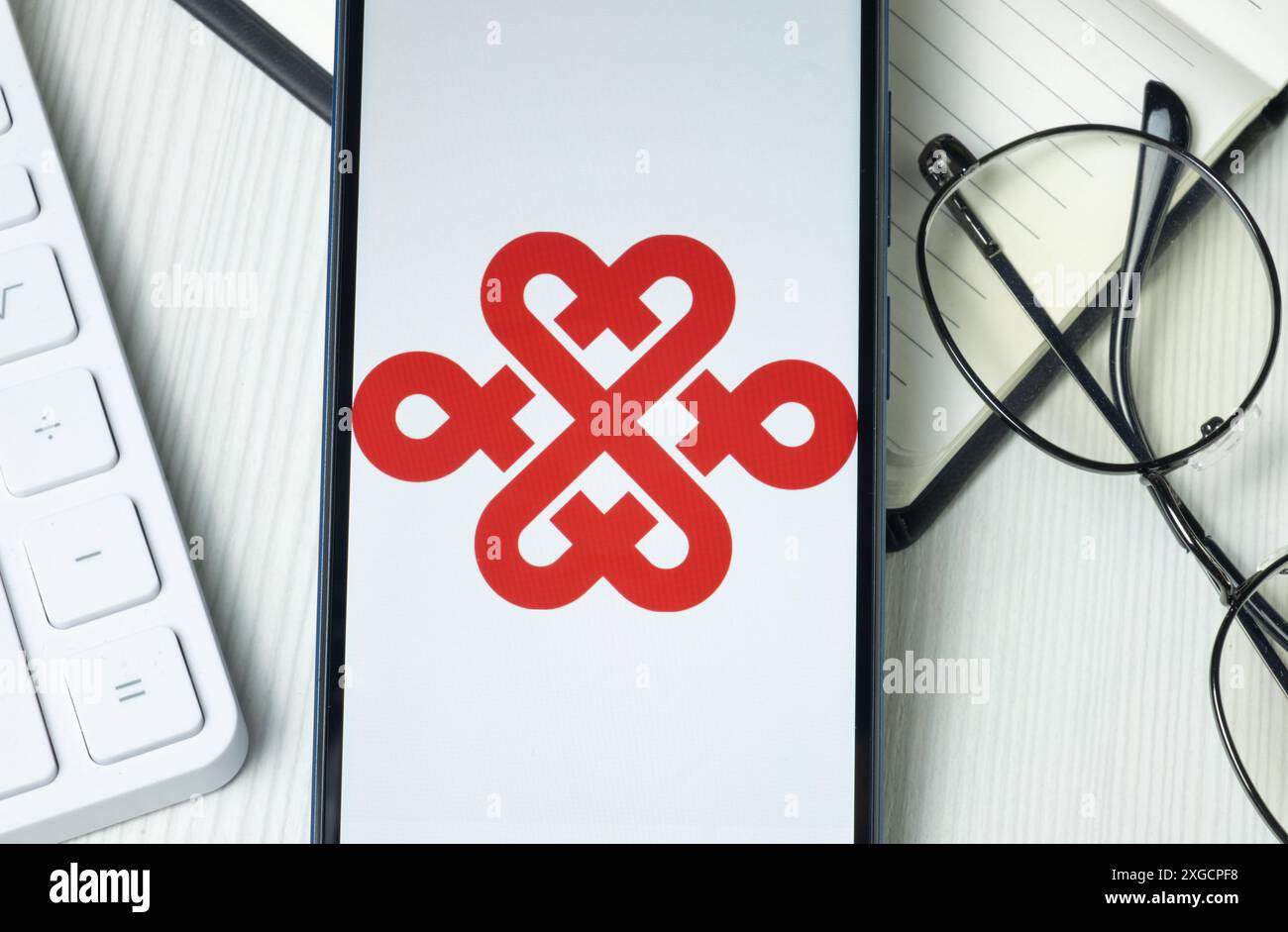 New York, USA - 21 June 2024: China Unicom Logo on Phone Screen ...