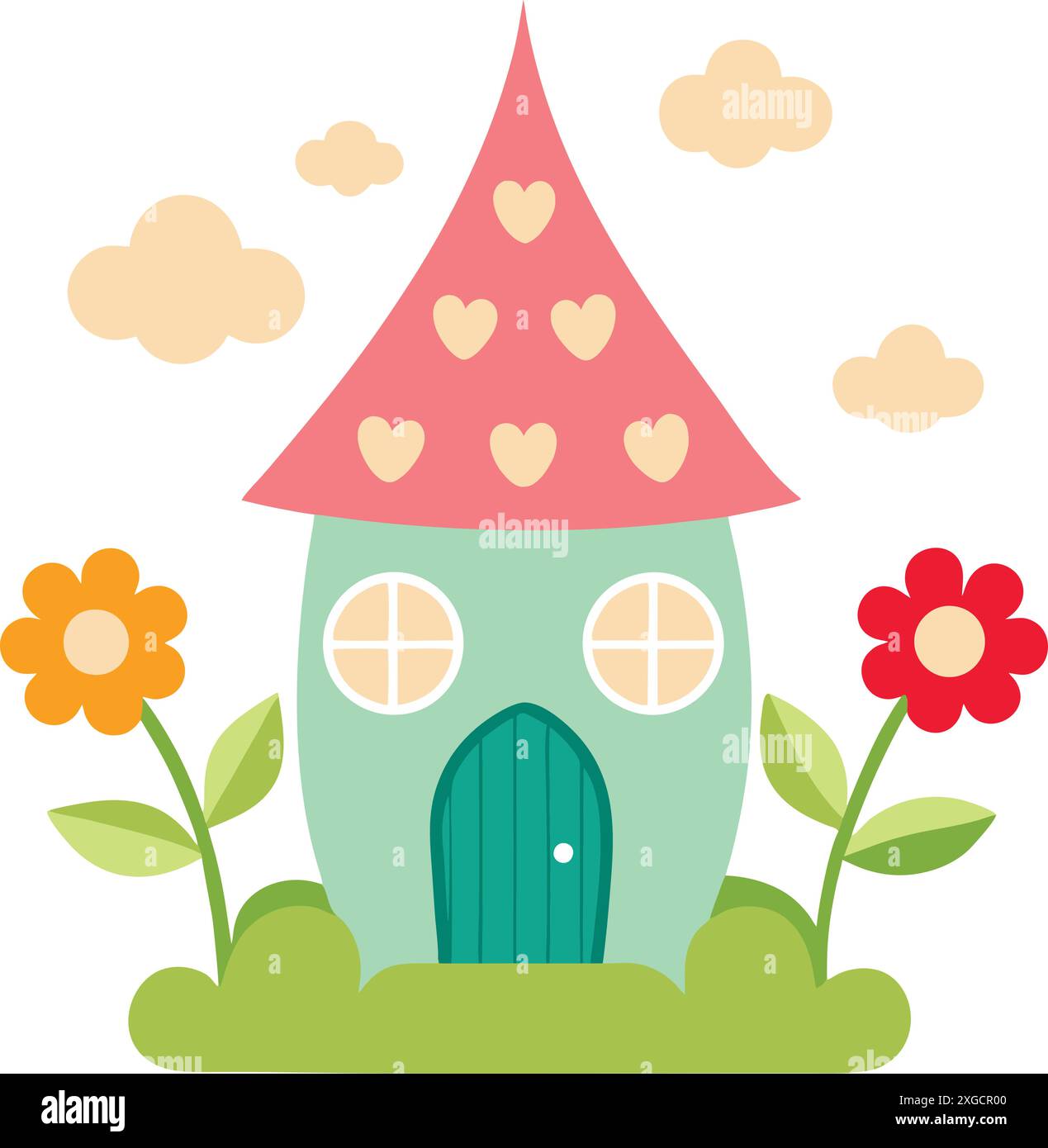 Hut roof in meadow Stock Vector Images - Alamy