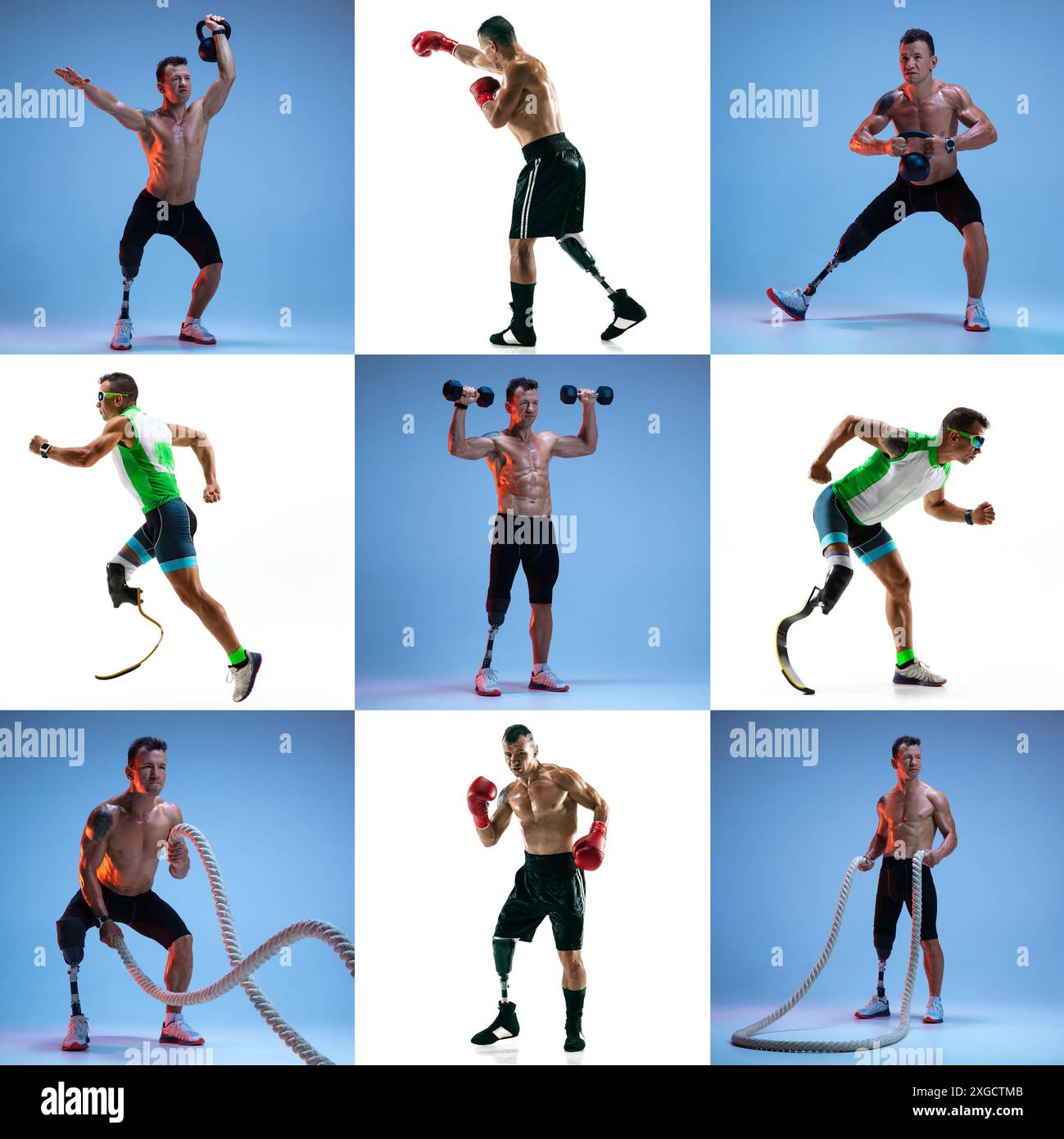 Collage emphasizes resilience and fitness of athletes with prosthetic ...