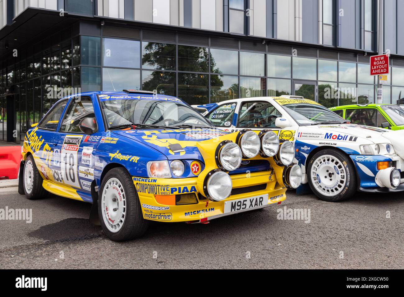 A parked Ford Escort Rs2000 rally car, featuring an impressive ...