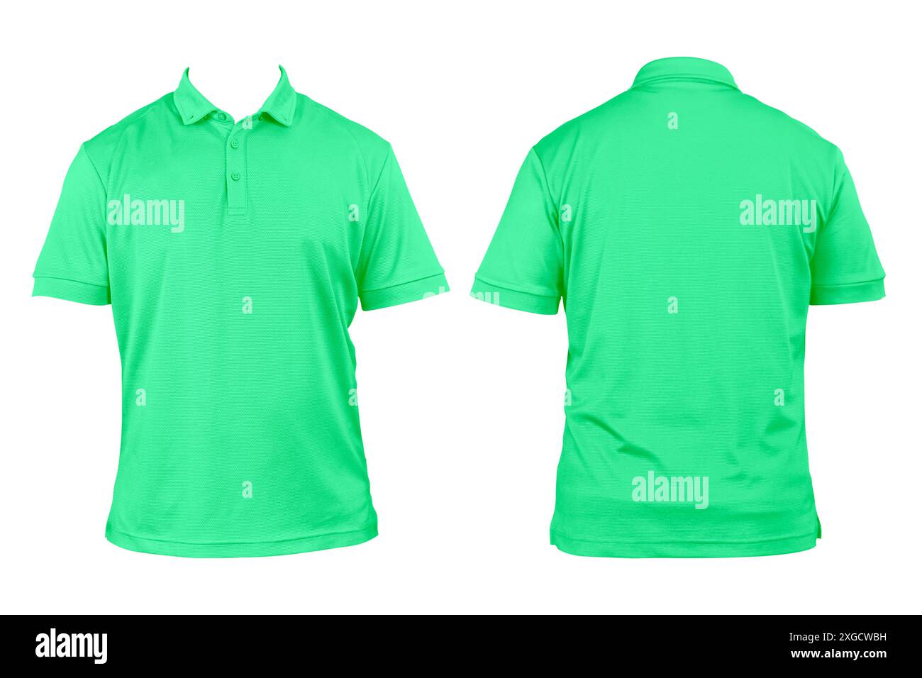Blank clothing for design. Light green polo shirt, clothing on isolated ...