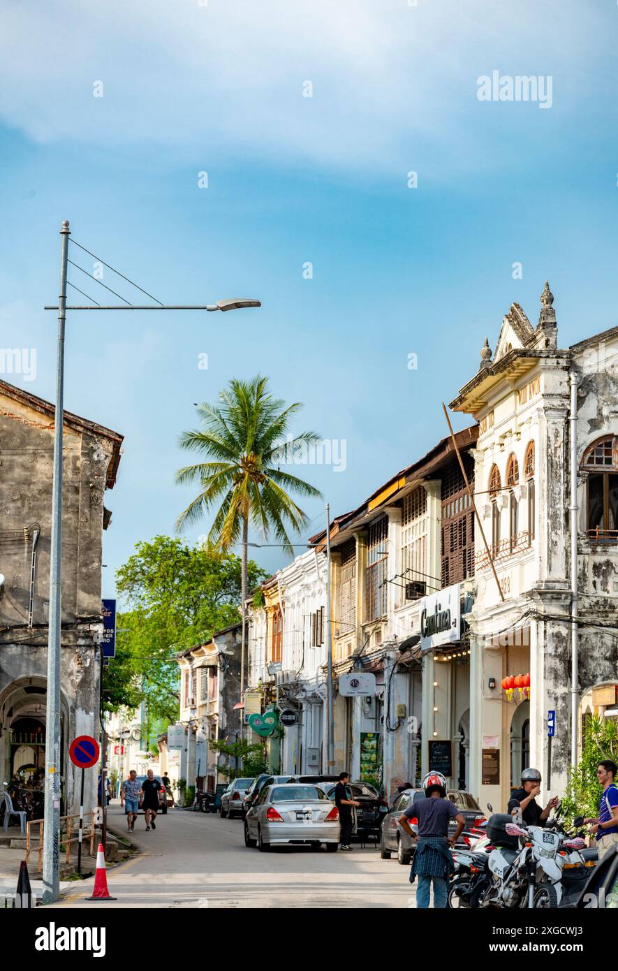 Penang,Malaysia-April 25 2023:The hisoric architecture of Chinese and ...
