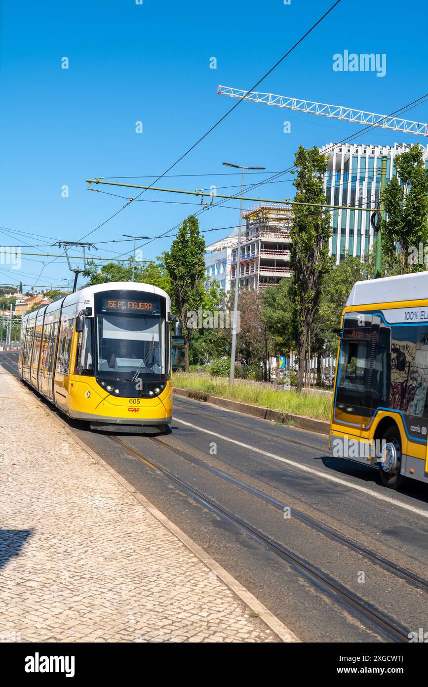 Portugal Lisbon 7 july 2024. Avenida 24 de Julho named after the date ...