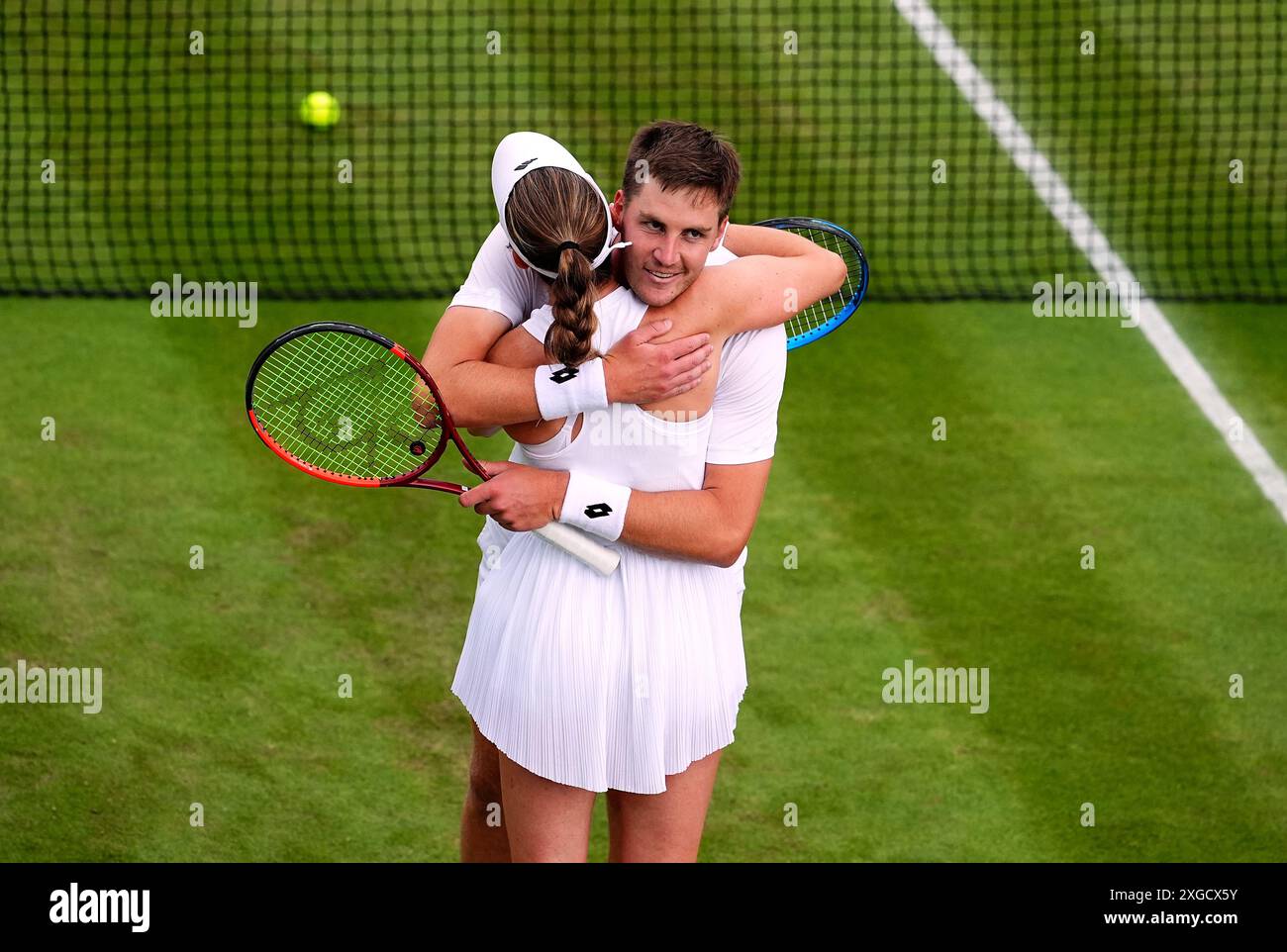 Henry Patten and Olivia Nicholls celebrate winning their mixed doubles ...