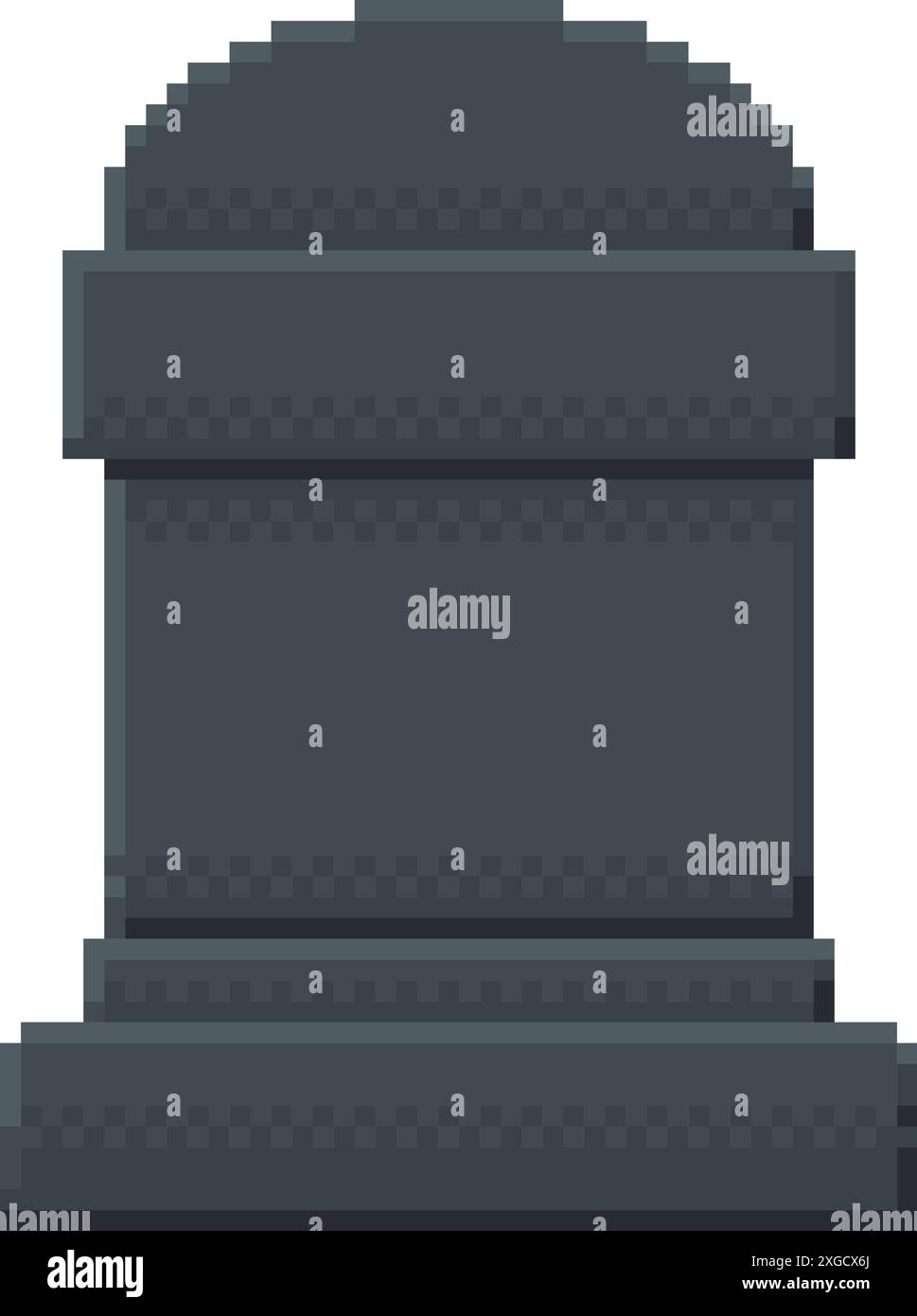 Tombstone pixel art retro video game object. 8-bit blank headstone. Isolated vector sprite for ...