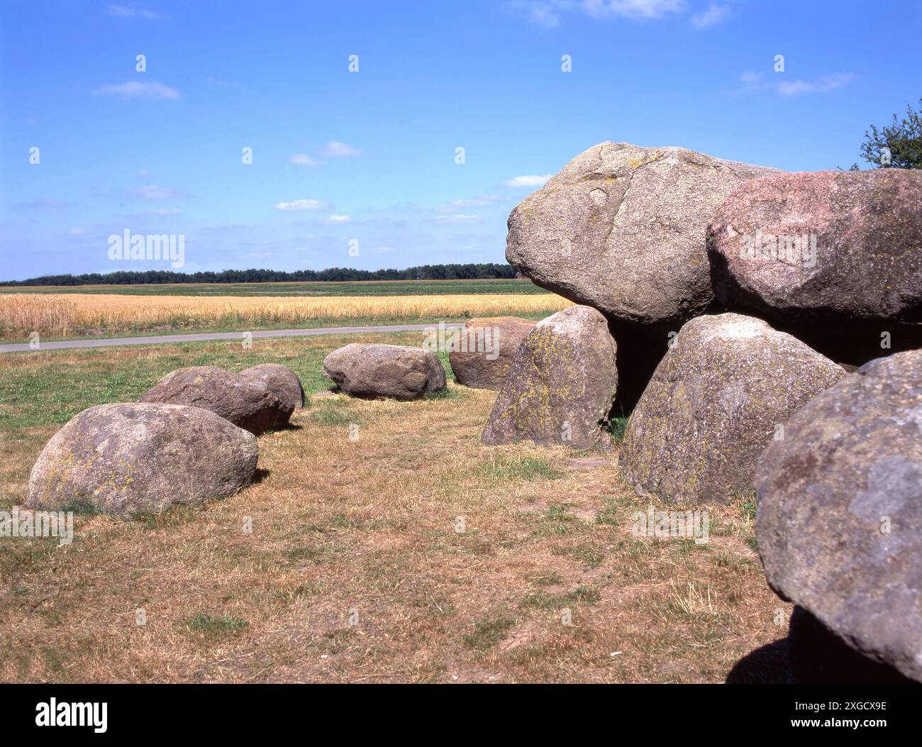 A dolmen or hunebed is a type of single-chamber megalithic tomb with ...