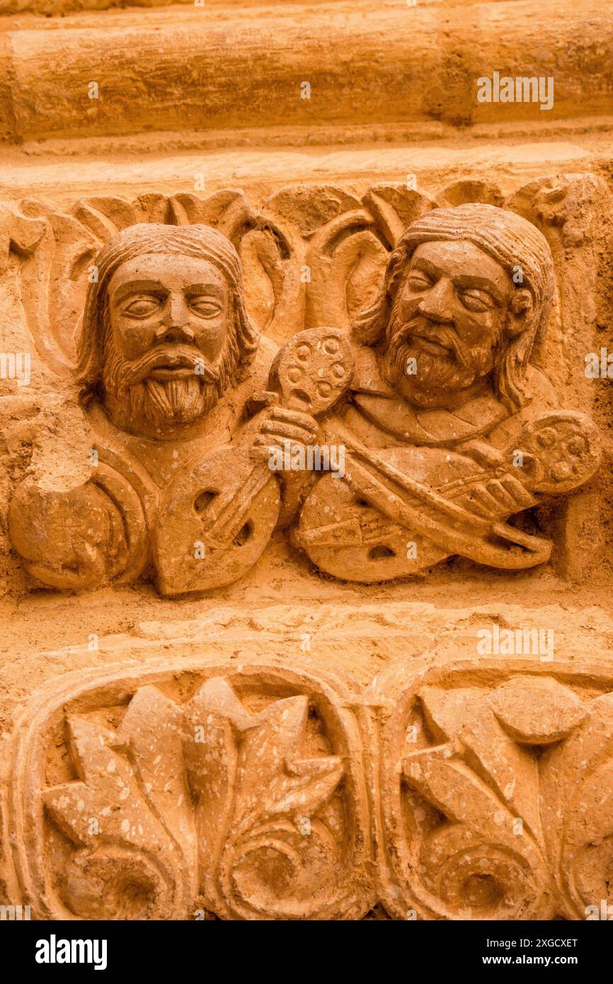 Romanesque reliefs in monastery of Santa María la Real, IX century ...