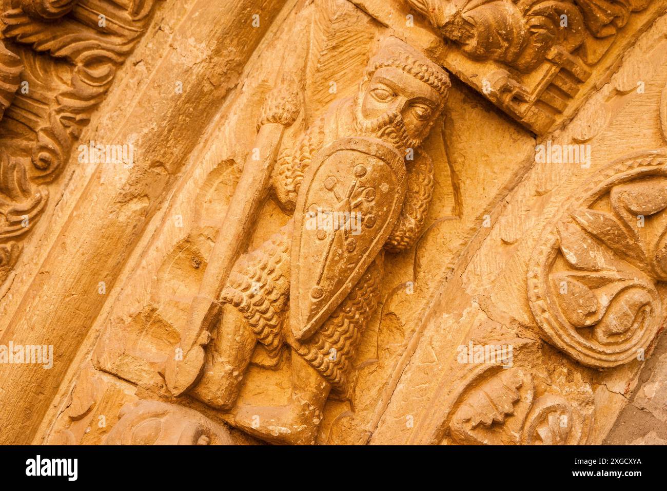 Romanesque reliefs in monastery of Santa María la Real, IX century ...