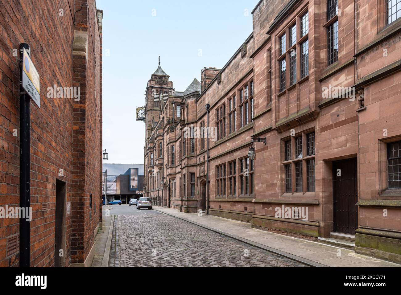 A cobbled street runs along the side of Coventry Town Hall and Council ...