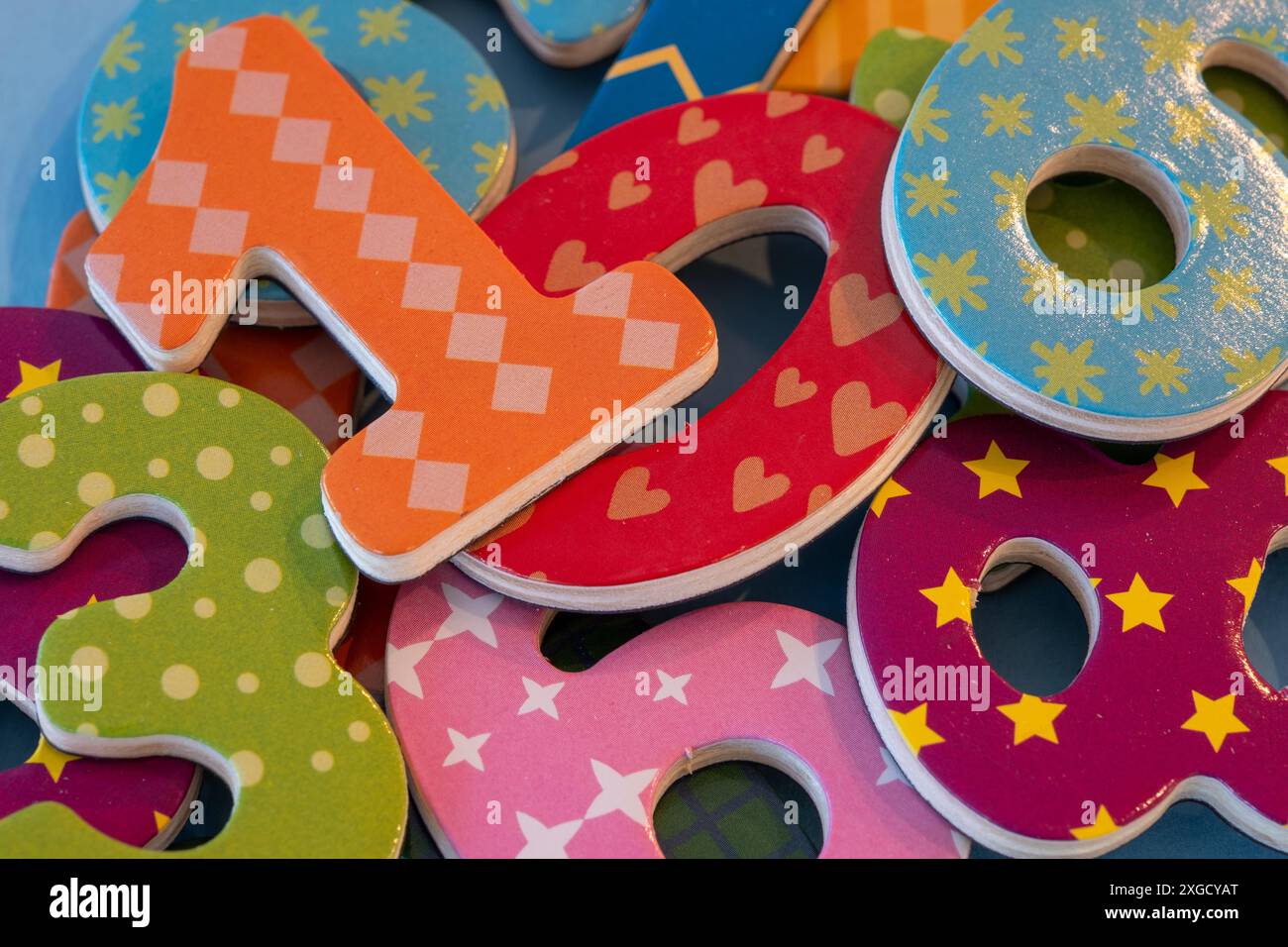 Colorful jumble of magnetic numbers Stock Photo - Alamy